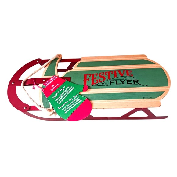 Hallmark | Holiday | New Hallmark Festive Radio Flyer Type Sled ...